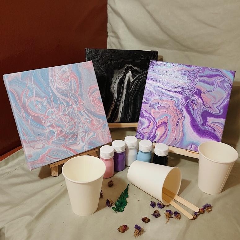 Jual DIY Acrylic Pouring Art by Sweetie Seasons | Termasuk Easel ...