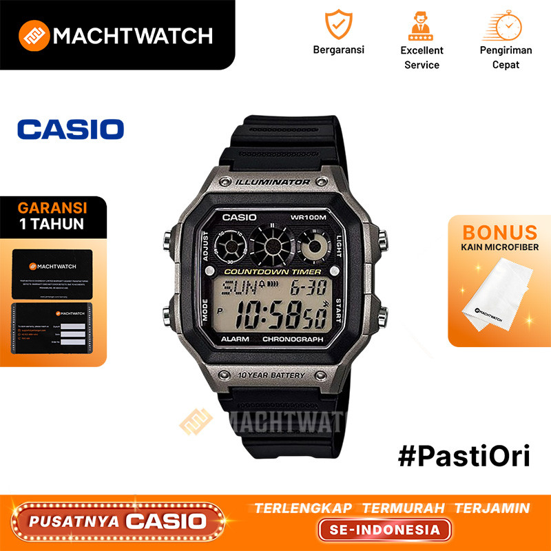 Jual Jam Tangan Pria Digital Casio Standard AE-1300WH-8AVDF AE1300 AE-1300WH Water Resistant ...