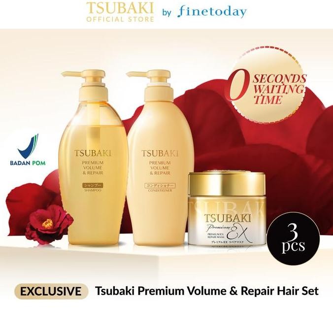 Jual [Exclusive Set] Tsubaki Premium Volume & Repair Hair Set - Shampoo ...