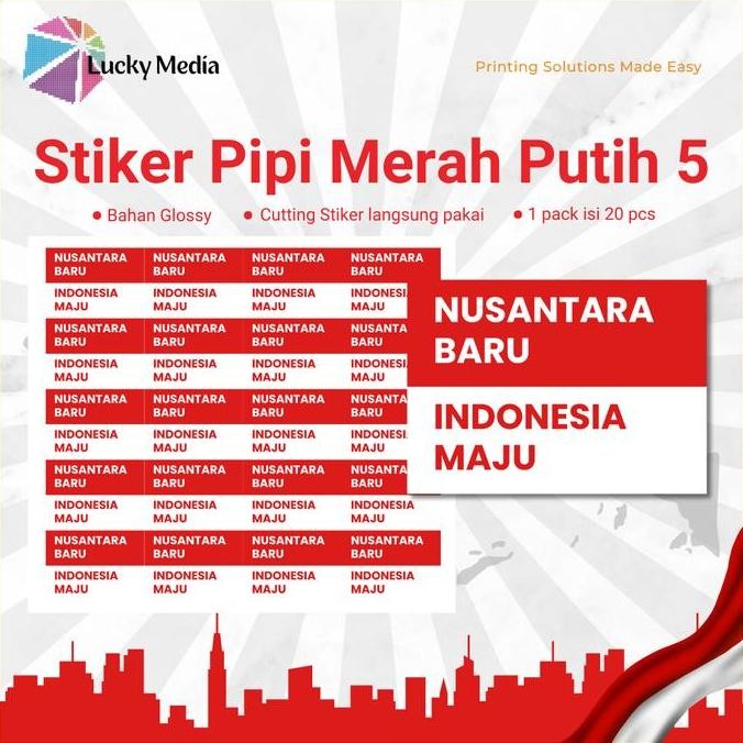 Jual (Allthebest) Stiker Pipi Merah Putih HUT RI 79 isi 20pcs Tempelan ...