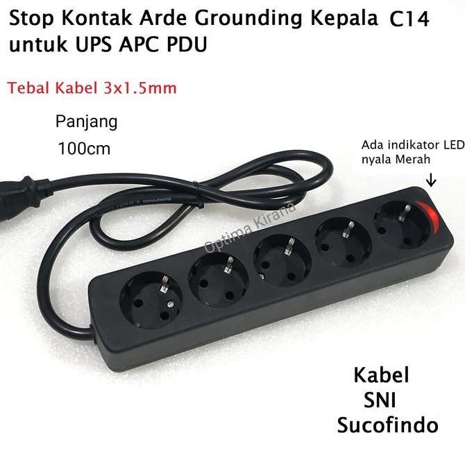 Jual STOP KONTAK UPS PDU APC C-14 HITAM KABEL SNI TEBAL 3X1.5MM TEMPAT ...