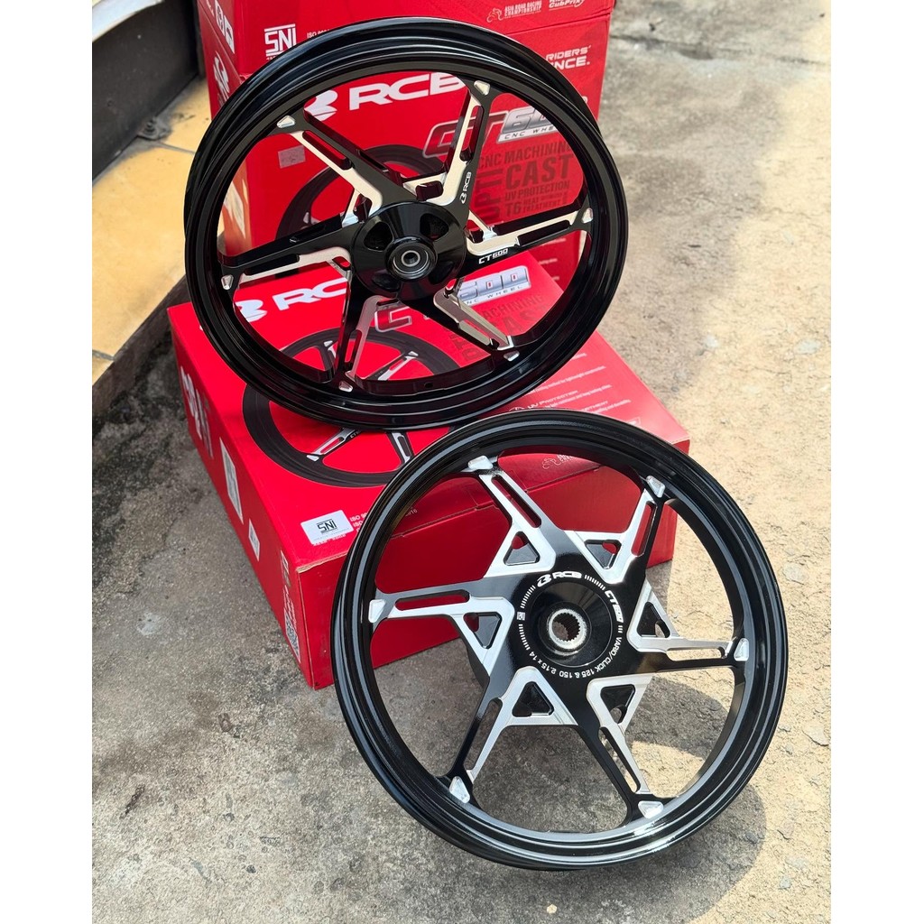 Jual Velg RCB CT 600 CNC ALLOY ANODIZE 185/215-14 Black For Vario 125/ ...