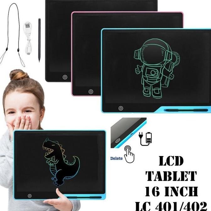 Jual Lcd 16" Usb Drawing Writing Tablet 16" Papan Tulis Anak Board ...