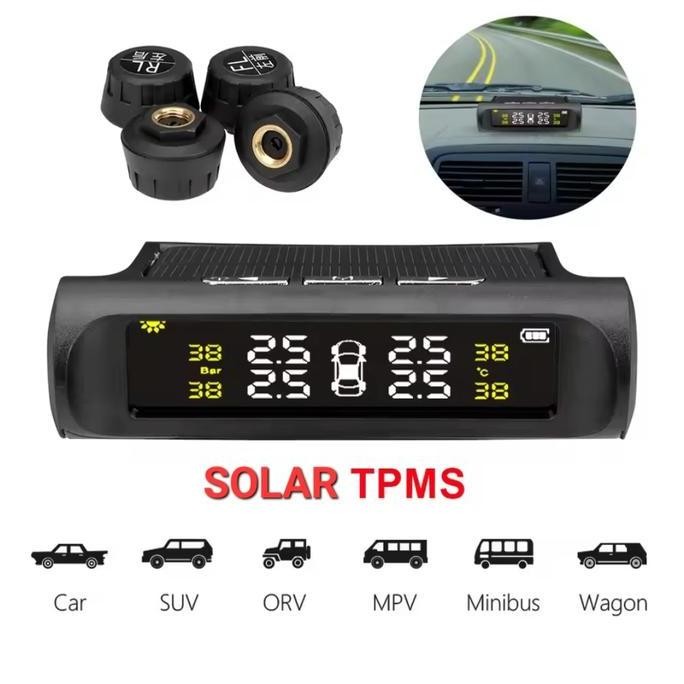 Jual Solar Tpms Tire Pressure Monitor System Alarm Pengukur Tekanan Ban ...