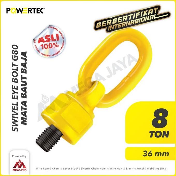 Jual Powertec Swivel Eye Bolt / Mata Baut M36 - 8 Ton Co | Shopee Indonesia