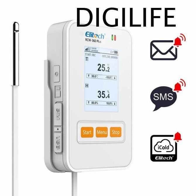 Jual Humidity Temperature Data Logger Rcw360 Plus Wifi Online Elitech ...