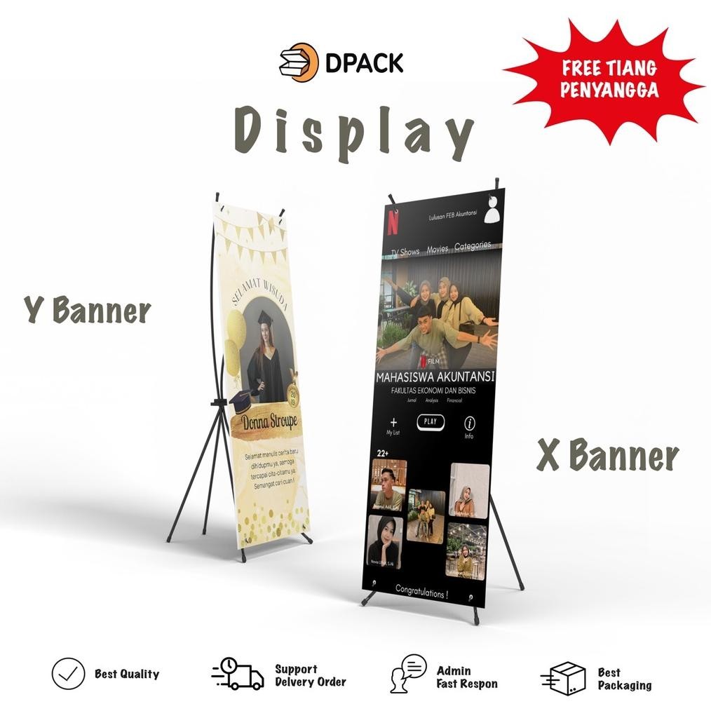 Jual CETAK X BANNER / Y BANNER / STAND BANNER / STANDING BANNER MURAH / X BANNER WISUDA ...