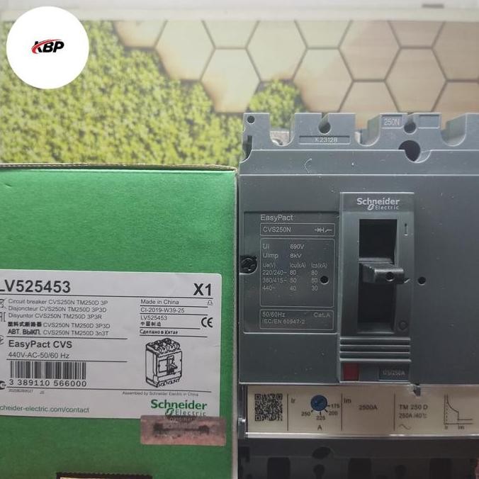 Jual Mccb Breaker Schneider Cvs250N 3P 250A Lv525453 50Ka 3Phase 3Pole ...