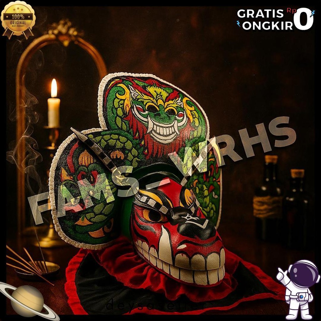 Jual Barongan Anak Kecil Spons Ukuran Tanggung Motif Bali Warna Hijau ...