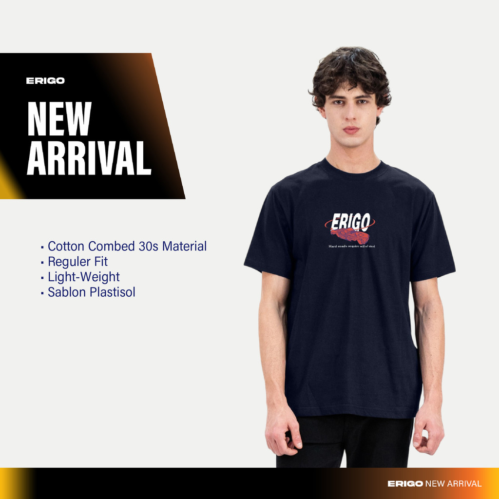 Jual Erigo T-Shirt Axle Navy - Kaos Unisex | Shopee Indonesia