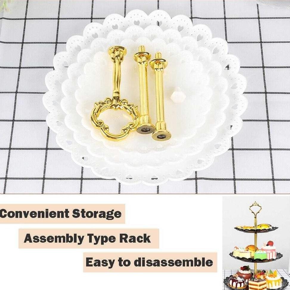Jual TaffHOME Rak Saji Kue Susun 3 Tingkat Rak Susun Buah Detachable ...