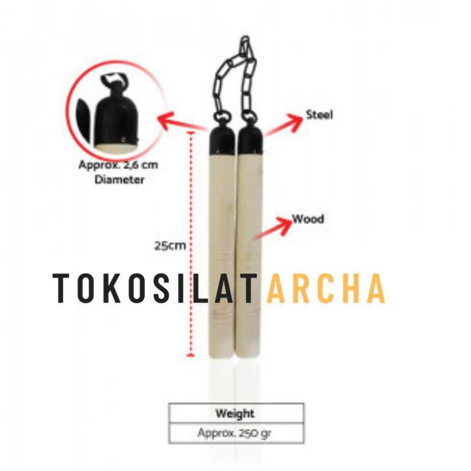 Jual Double Stick Rocky Log M / Nunchaku Double Stick Ruyung Kayu Rocky ...