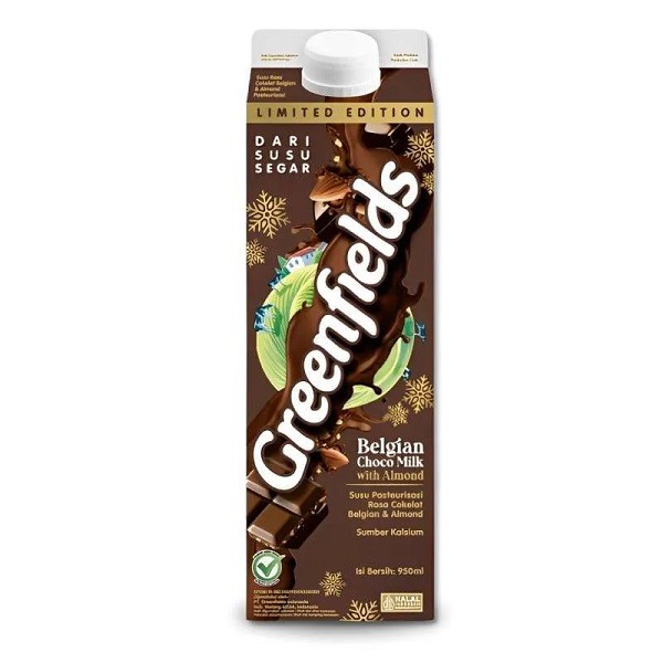 Jual GREENFIELDS FRESH MILK BELGIAN CHOCOLATE & ALMOND 950ML | Shopee ...