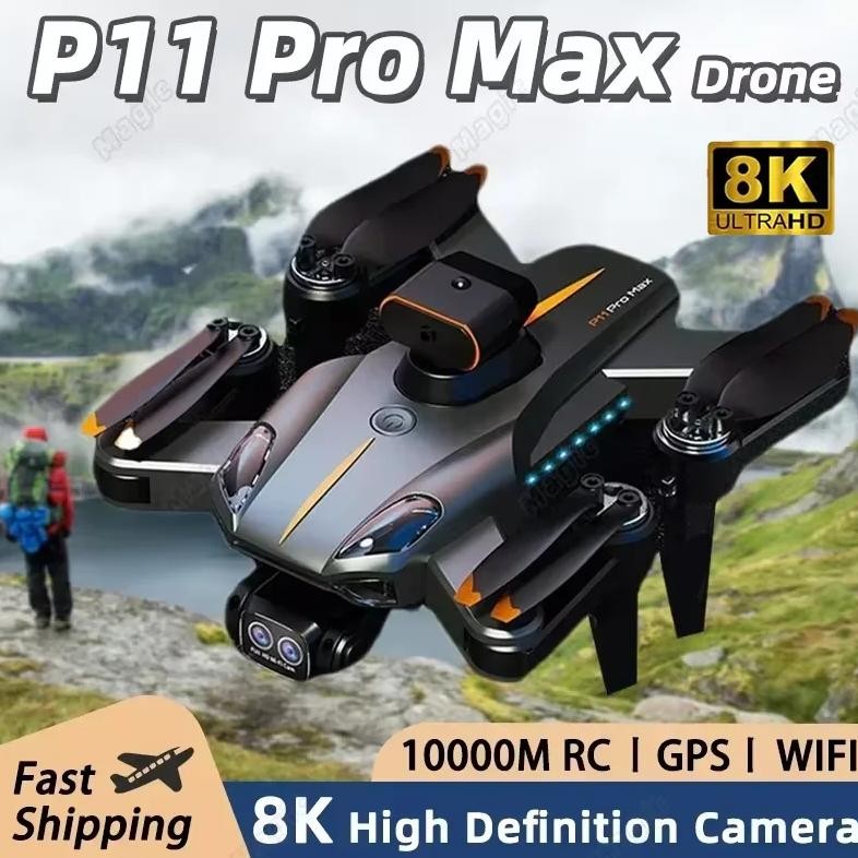 Jual New P11 Max Drone 8K 5G HD GPS Professional Aerial Photography Dual Camera Obstacle ...