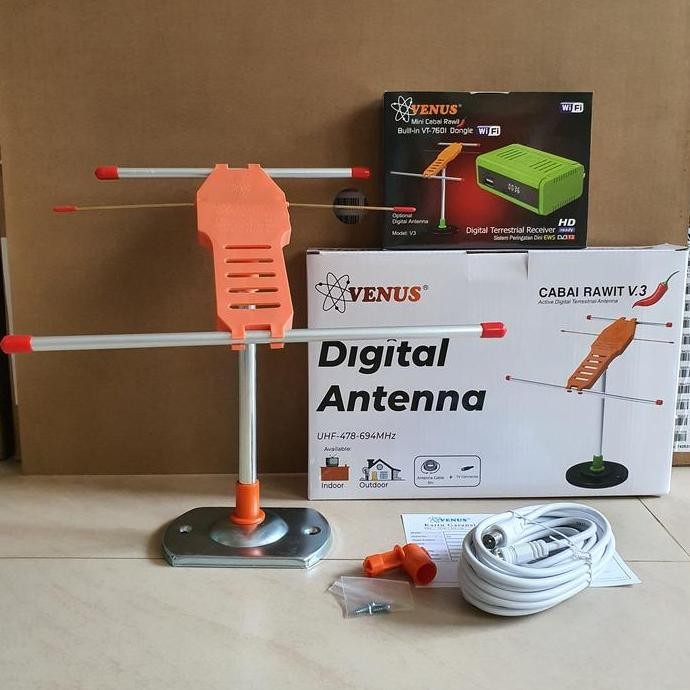 Jual Paket Antena Venus Cabai Rawit V3 + Stb Dvbt2 Venus Mini Cr/ Mini ...