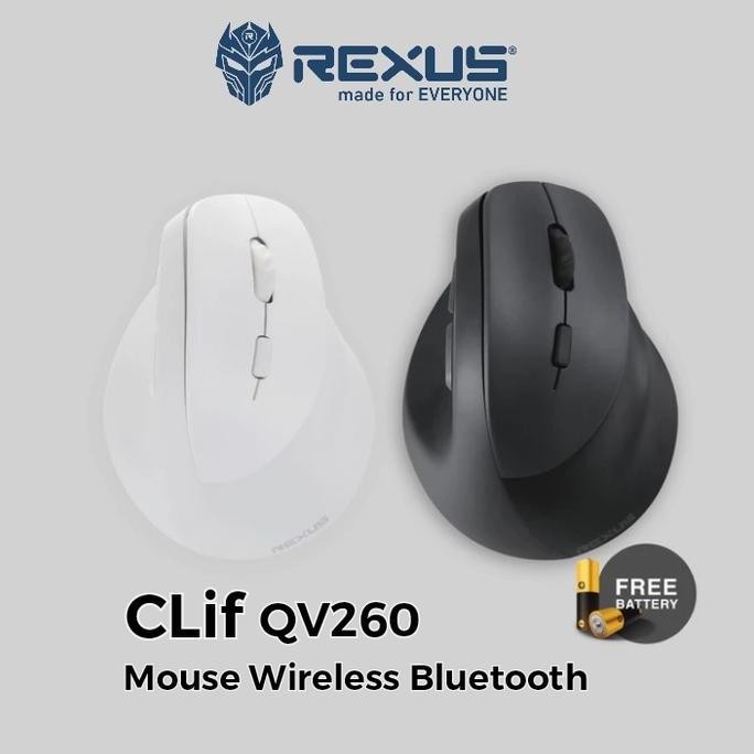 Jual REXUS CLif QV260 Mouse Wireless Bluetooth Vertical Dual Mode ...