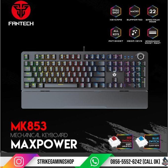 Jual TERBARU - FANTECH MAXPOWER MK853 RGB MECHANICAL GAMING KEYBOARD ...