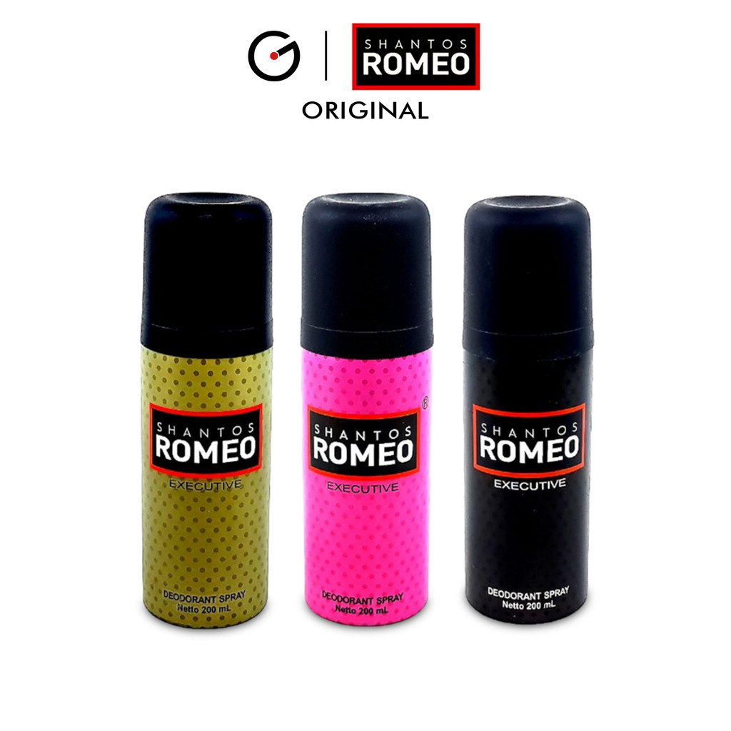 Jual Shantos Romeo Deodorant Spray Pria 200 Ml Executive Wangi ...