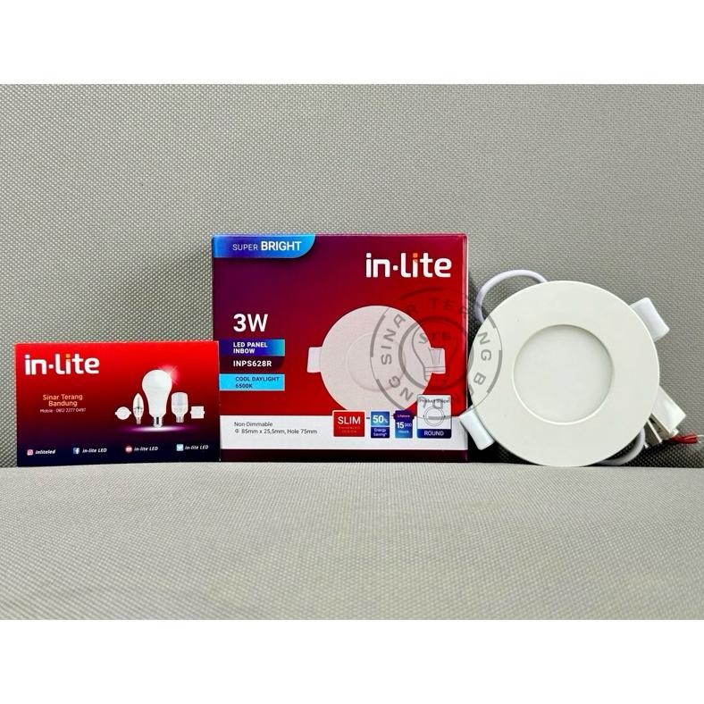 Jual LAMPU PLAFON / PANEL LIGHT LED INBOW BULAT INLITE 3W 3 WATT BULAT ...