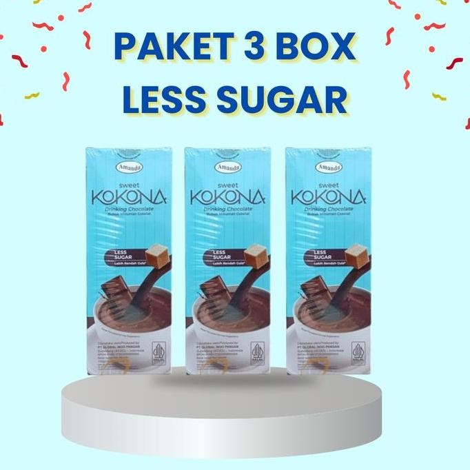 Jual Original Kokona Chocolate Powder Drink Less Sugar 3 Box - Minuman ...