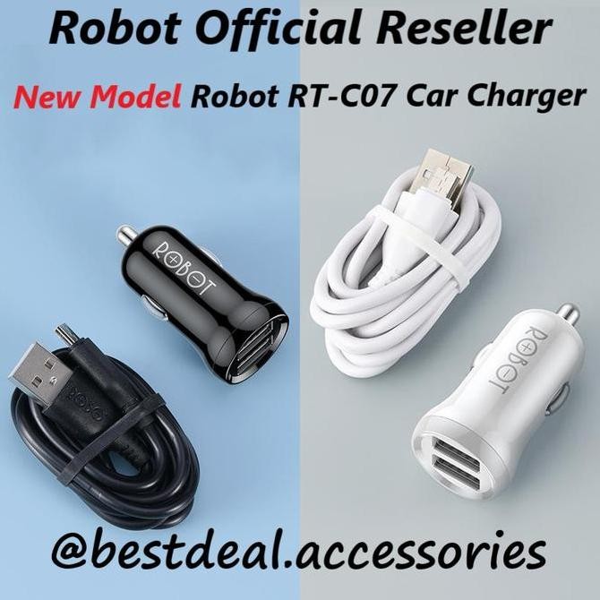 Jual SALE! ROBOT RT-C07 CAR CHARGER DUAL USB 2.4A MOBIL SAVER MODEL ...
