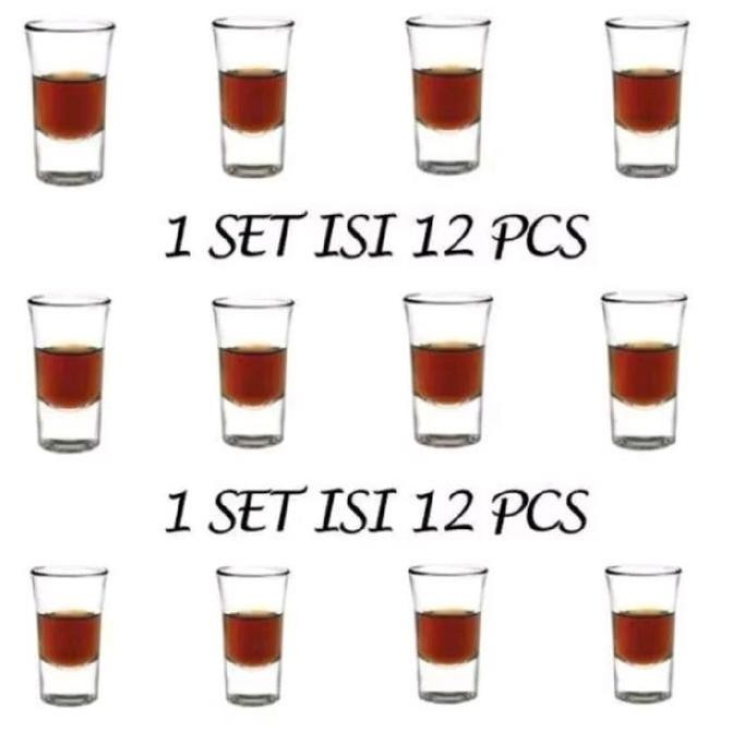 Jual Original Set 12 Pcs Gelas Sloki 40ml | Shot Glass Mini Sloki Kaca ...
