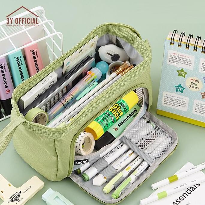 Jual Baru Kotak Pensil Kapasitas Besar 3Y Angoo Double Layer Warna ...