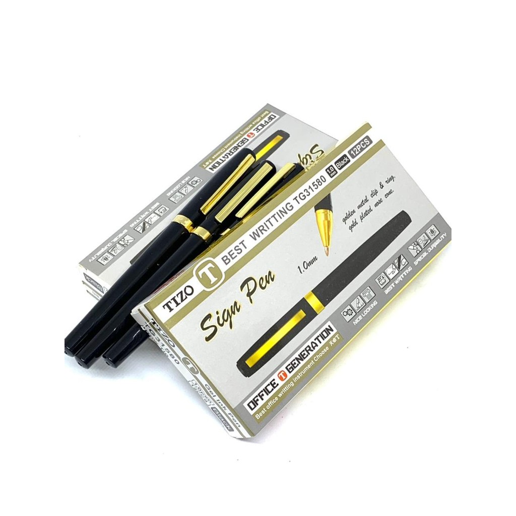 Jual Ballpoint / Sign Pen / Pulpen Tizo TG31580 1.0mm Hitam / lusin ...