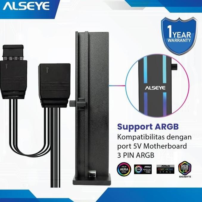 Jual Gpu Holder bracket alseye anti sag rgb 3 pin heracles - Vga card ...