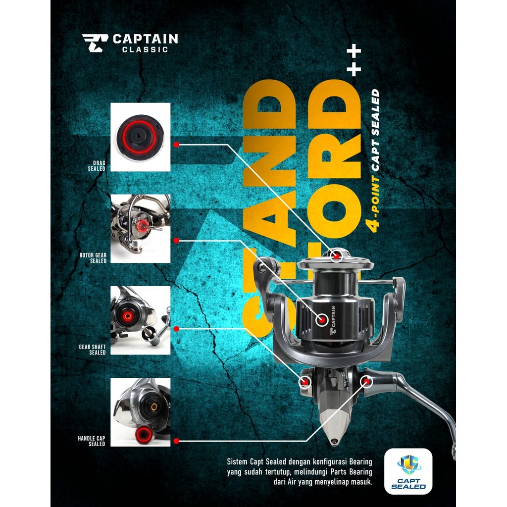 Jual reel captain STANDFORD++ SW power handle | Shopee Indonesia