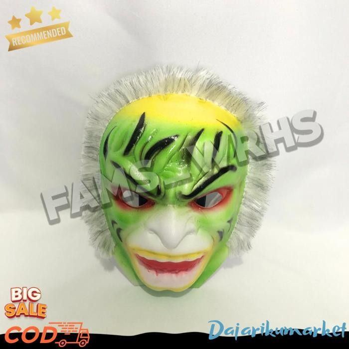 Jual Fams Wrhs Topeng Hanoman Hijau Spons Topeng Hulk Topeng Anoman ...