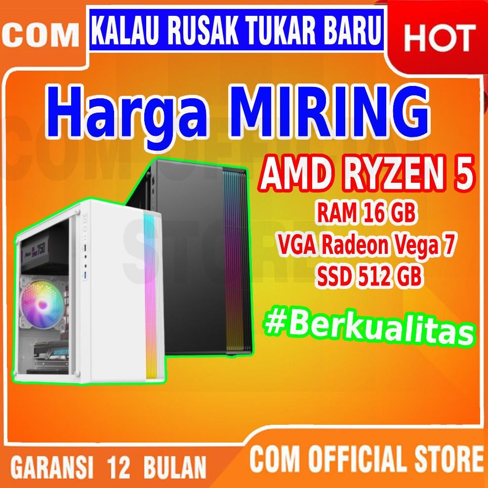Jual PC Gaming Komputer Amd Ryzen Ryzen 3 / 5 5600G lengkap Computer Fullset Full set Cpu 4600G ...