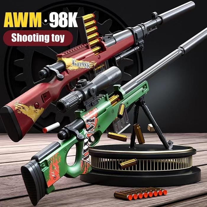 Jual Bis 98K Simulasi Shell Melempar Soft Bullet Gun Toy Gun Model Pistol Simulasi Awm 98K Toy ...