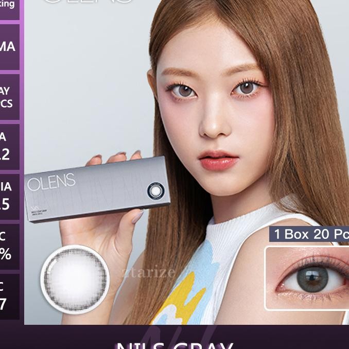 Jual Ztarize Ready Sto Olens Nils Gray 1 Day Daily Soft Lens 1 Box 20P ...
