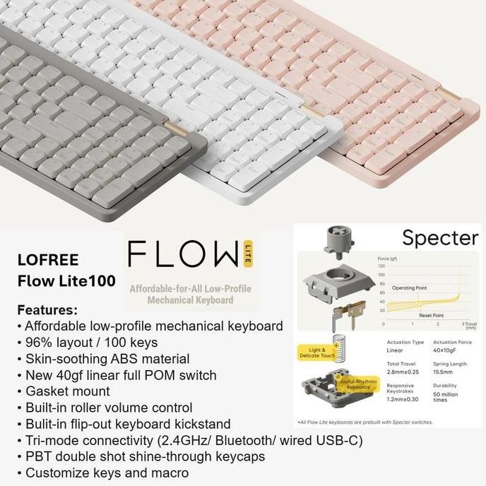Jual Lofree Flow Lite100 Wireless Mechanical Keyboard Computer Co ...