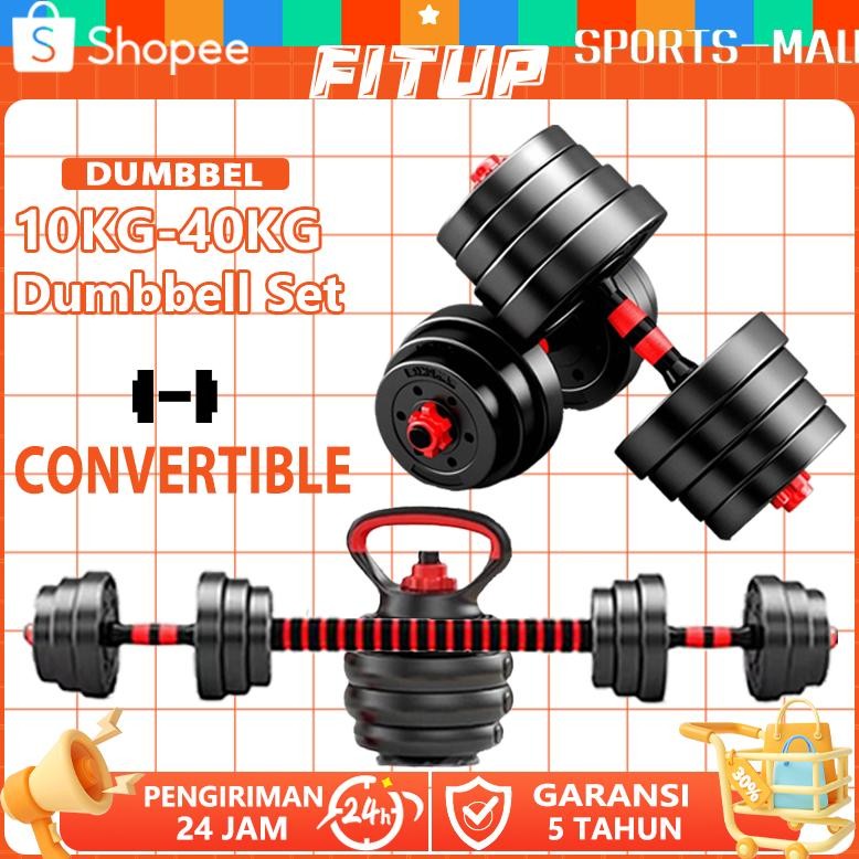 Jual Dumbell Set 10~40KG Barbel Set peralatan fitness barbel bisa disambung tiang angkat dengan ...