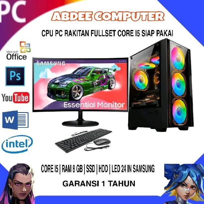 Jual Cpu Pc Fullset Core I5 Ram 8 Gb Ssd 128 Gb Monitor 24 In Samsung ...