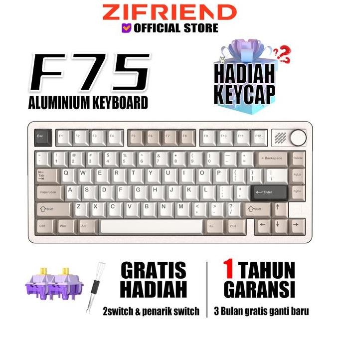 Jual FURYCUBE F75 Wireless Aluminium CNC Mechanical Keyboard Hotswap 5 ...