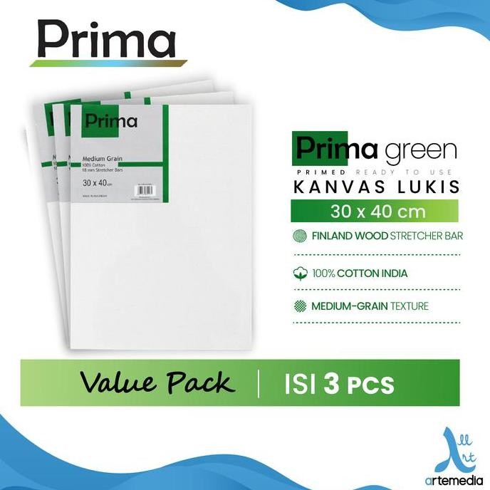 Jual Prima Green 30X40Cm Value Set Cotton Canvas | Shopee Indonesia