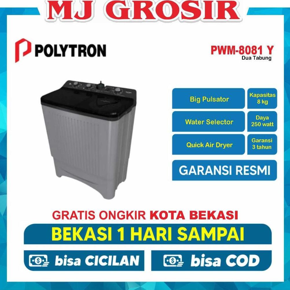 Jual MESIN CUCI POLYTRON PWM 8073 / 8081 Y 8KG 2 TABUNG 8 KG PRIMADONA ...