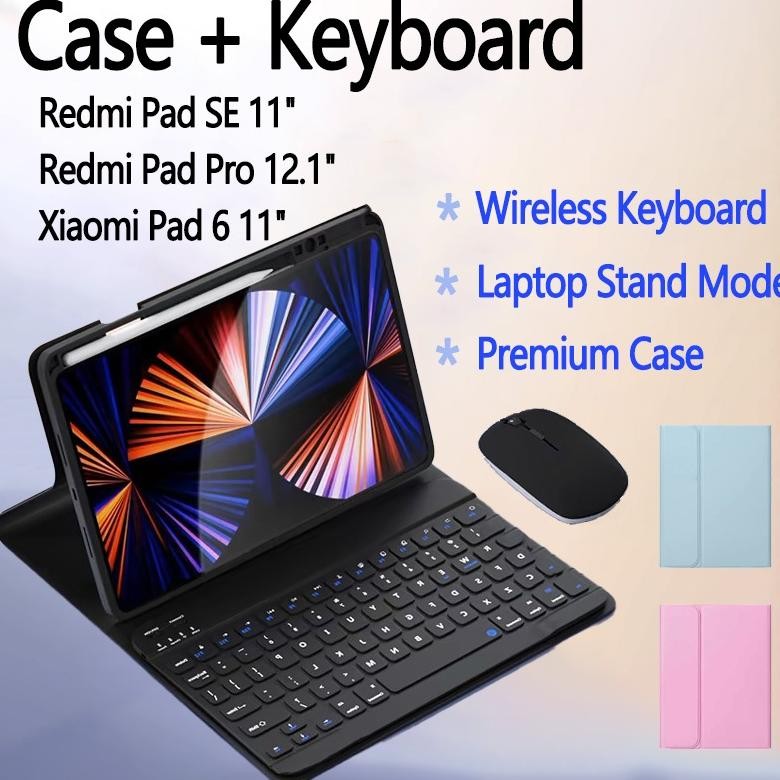 Jual (NEW MODEL) Magnetic keyboard case for Redmi Pad Pro12.1 /Redmi SE 11" /Xiaomi Pad 6 ...