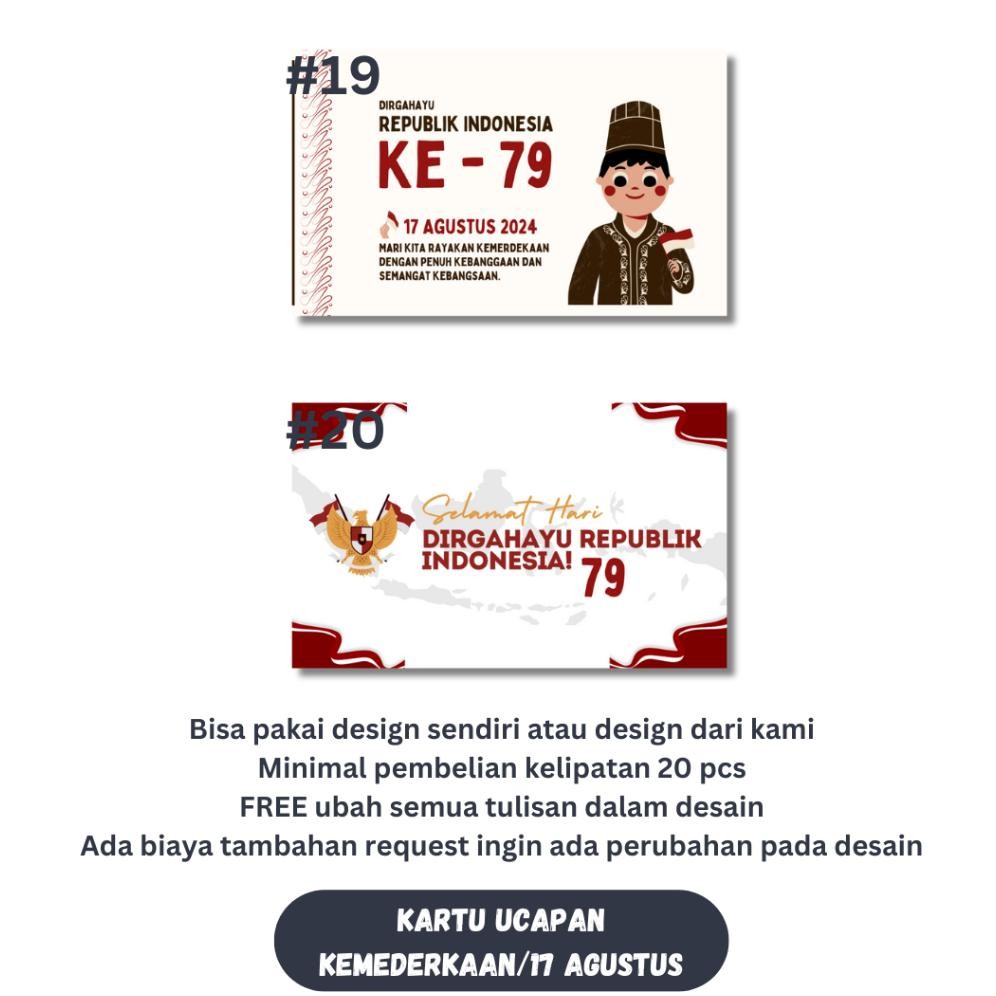 Jual Jpf-1015 Kartu Ucapan Acara Kemerdekaan 17 Agustus Agustusan ...