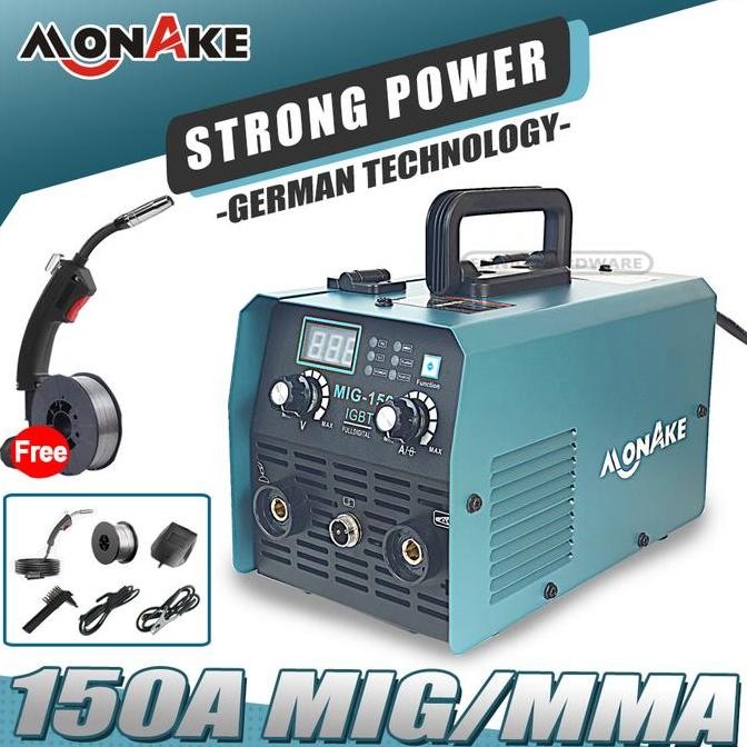 Jual Promo MONAKE 3in1 Mesin Las MIG 150A Inverter Welding mesin las listrik 450 watt MMA 120A ...