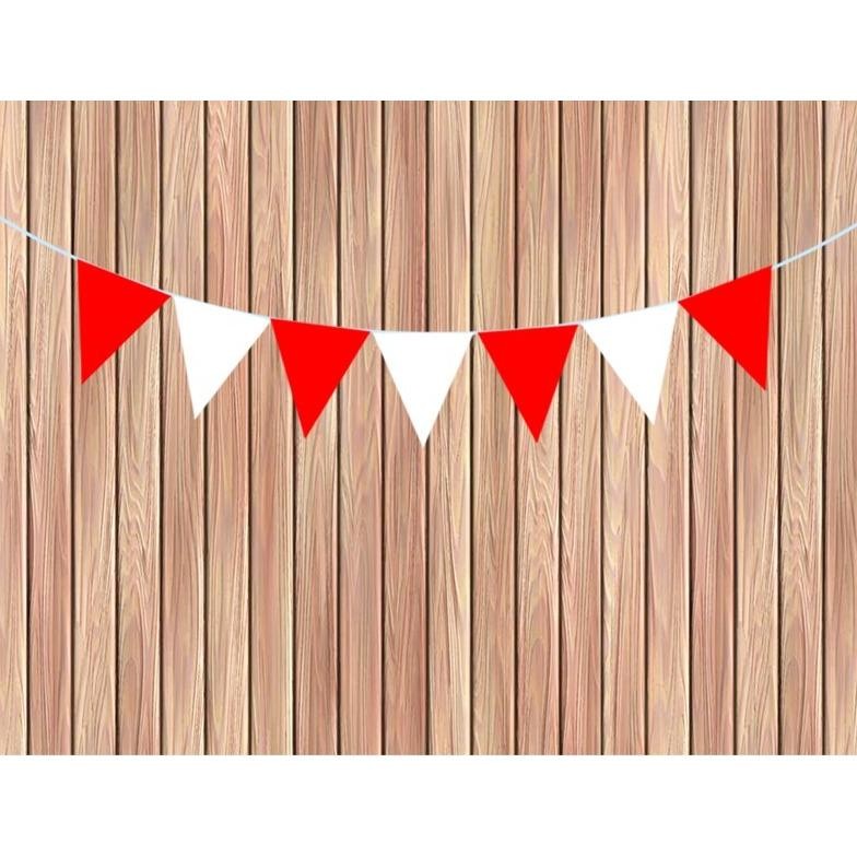 Jual Dg-4 Flag Bunting Bendera Birthday Hiasan Dinding Segitiga Merah ...