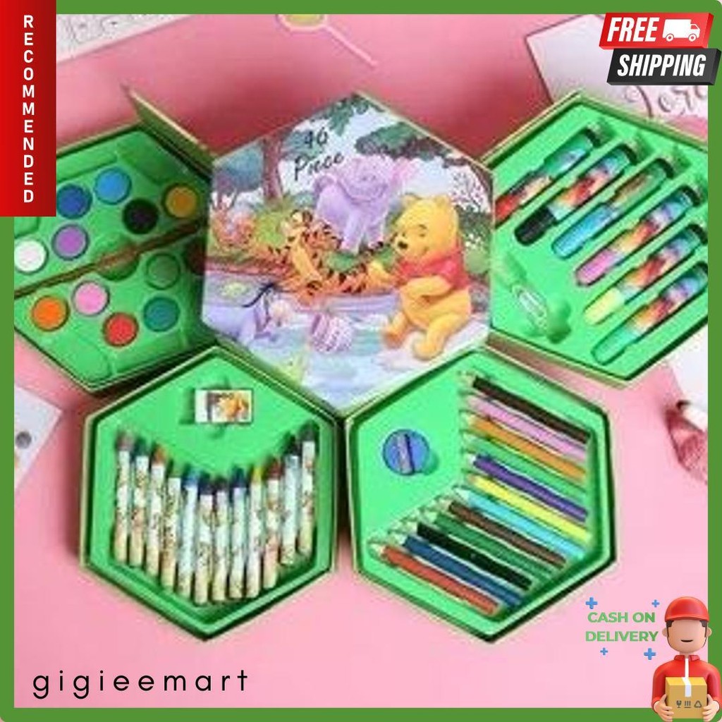 Jual * Mka * Crayon Set 46 Pcs Pensil Warna Spidol Cat Air Alat Lukis ...