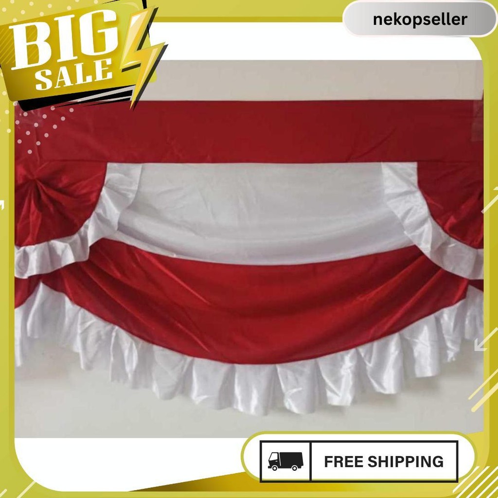 Jual Bendera Background Panjang Kantor Rumah Model Panggung Anak ...