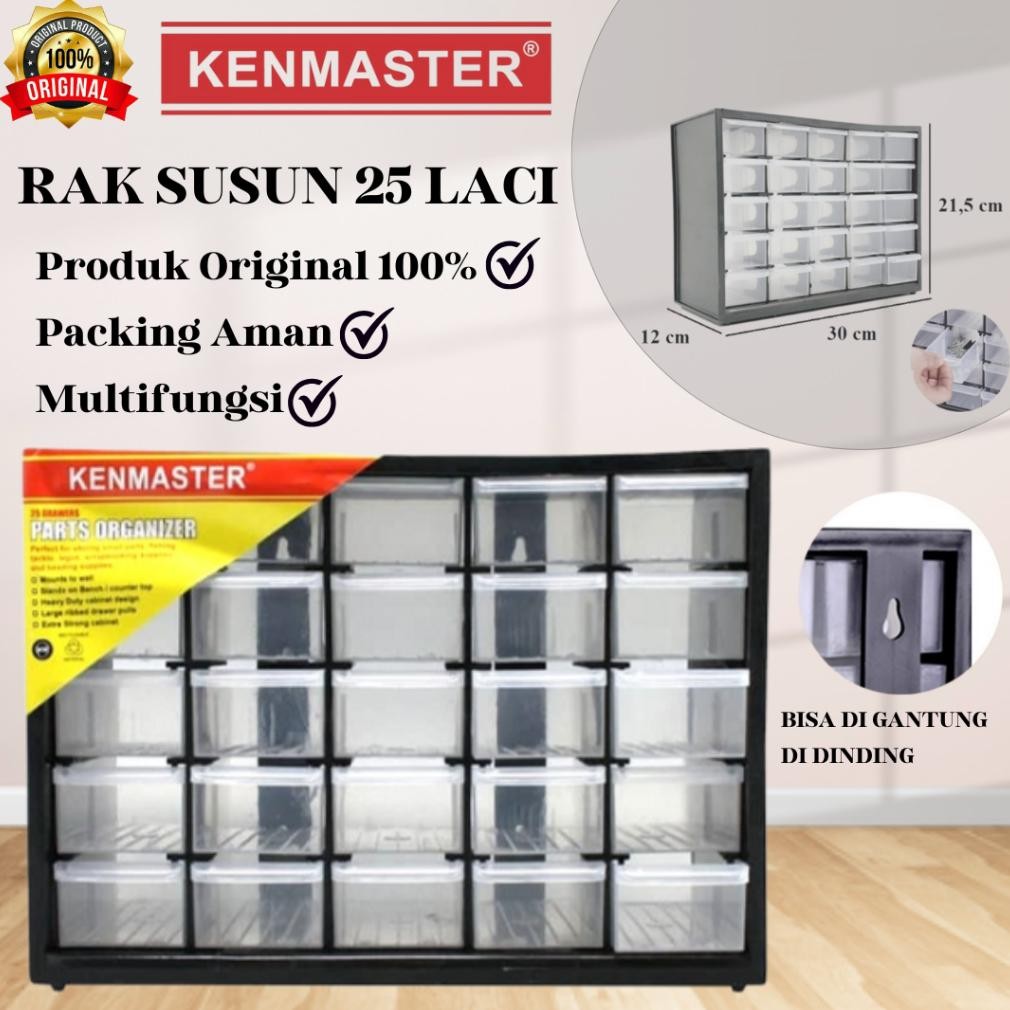 Jual Kenmaster Rak Susun Mini 25 Slot - Rak Drawer Rak Komponen 15 Laci ...