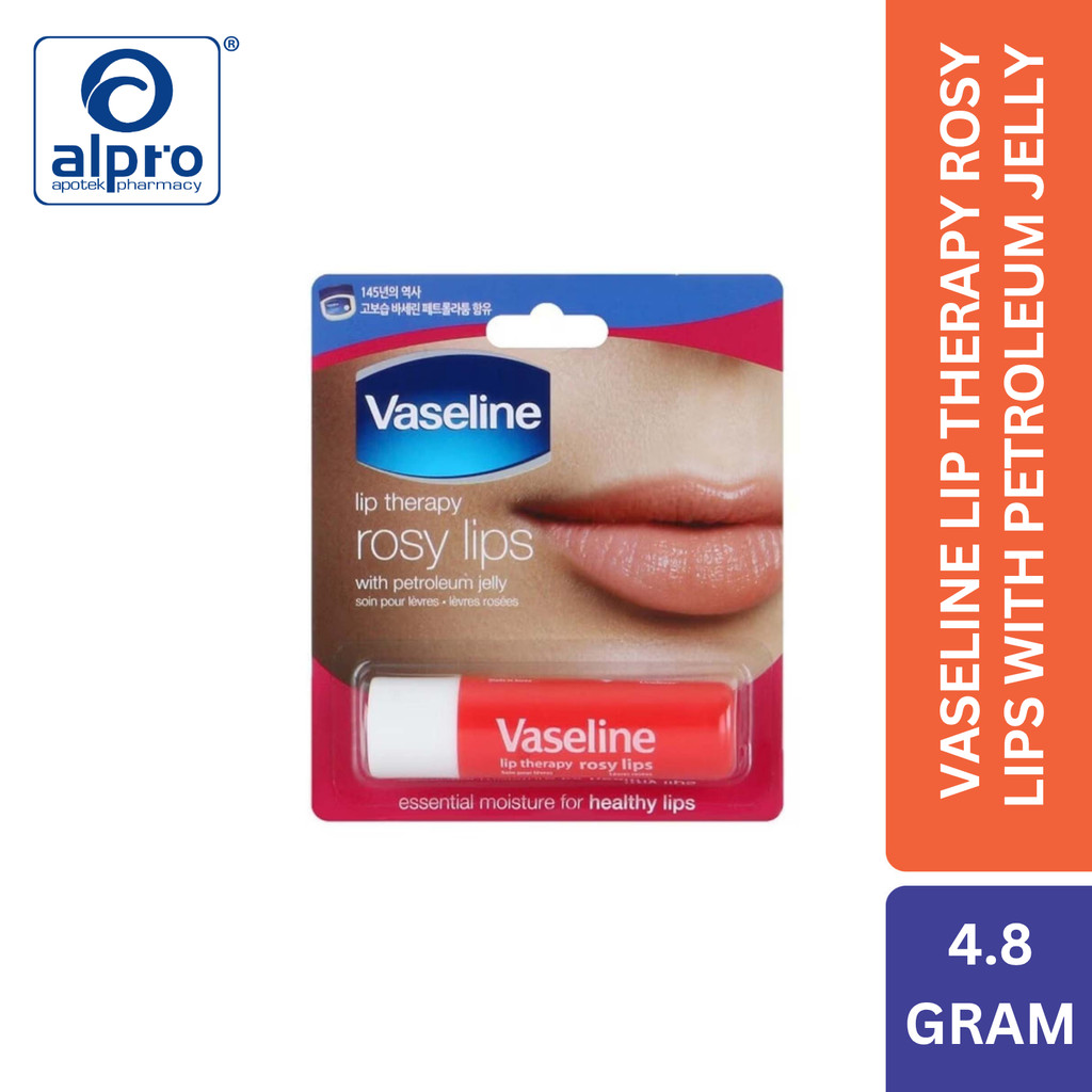 Jual Vaseline Lip Therapy Rosy Lips With Petroleum Jelly 4.8G | Shopee Indonesia