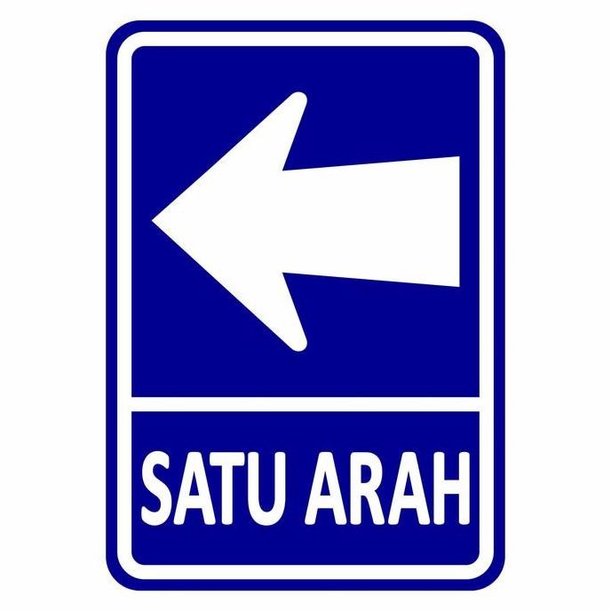 Jual Rambu Petunjuk Arah Satu Arah 35cm x 50cm One Way Plat Alumunium ...