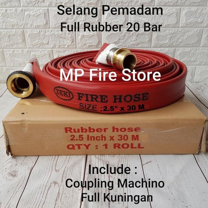 Jual new fire hose rubber zeki 2.5 inch x 30 meter selang pemadam karet merah | Shopee Indonesia